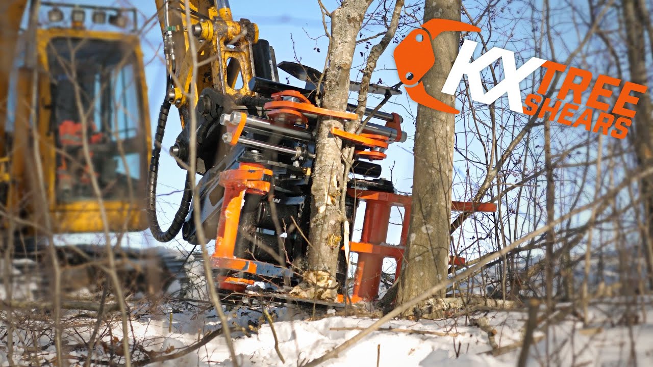 KX350 Tree Shear better design for a 13 - 25t excavator - YouTube
