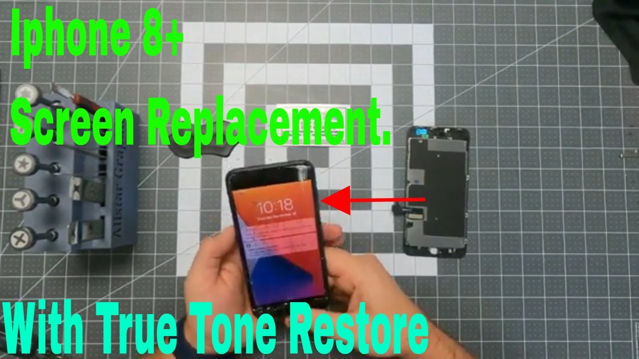 iPhone 8+ Screen Replacement Repair with True Tone Restore - YouTube