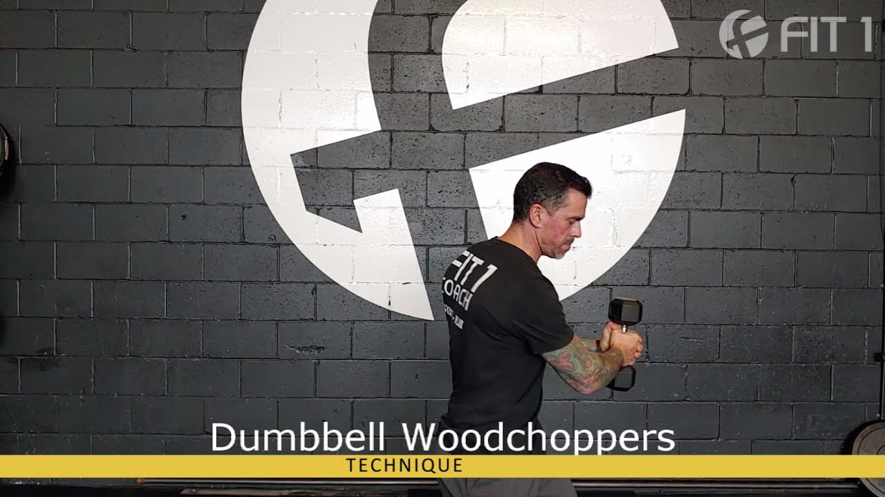 Dumbbell Wood-chopper Exercise Technique - YouTube