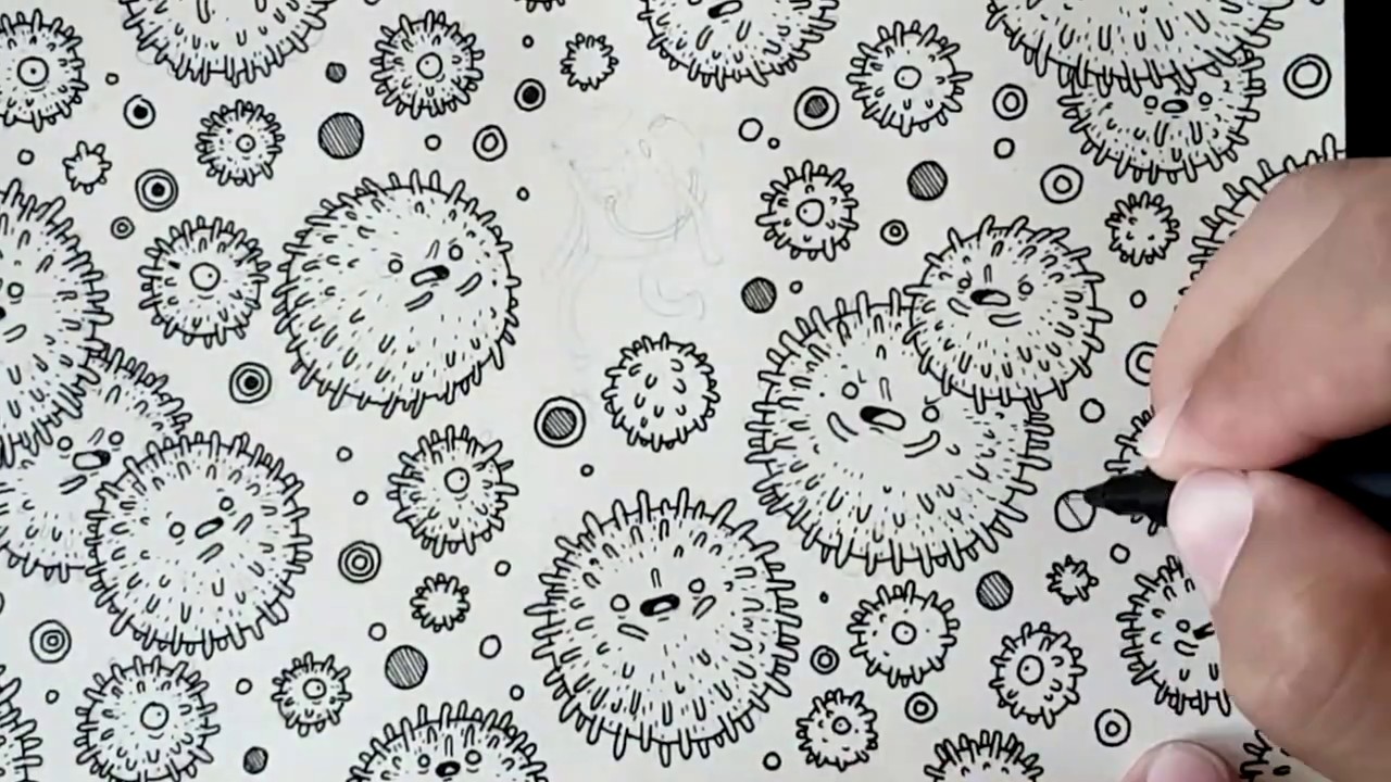 Doodle Art | Corona Virus Doodle Drawing (COVID-19) - YouTube