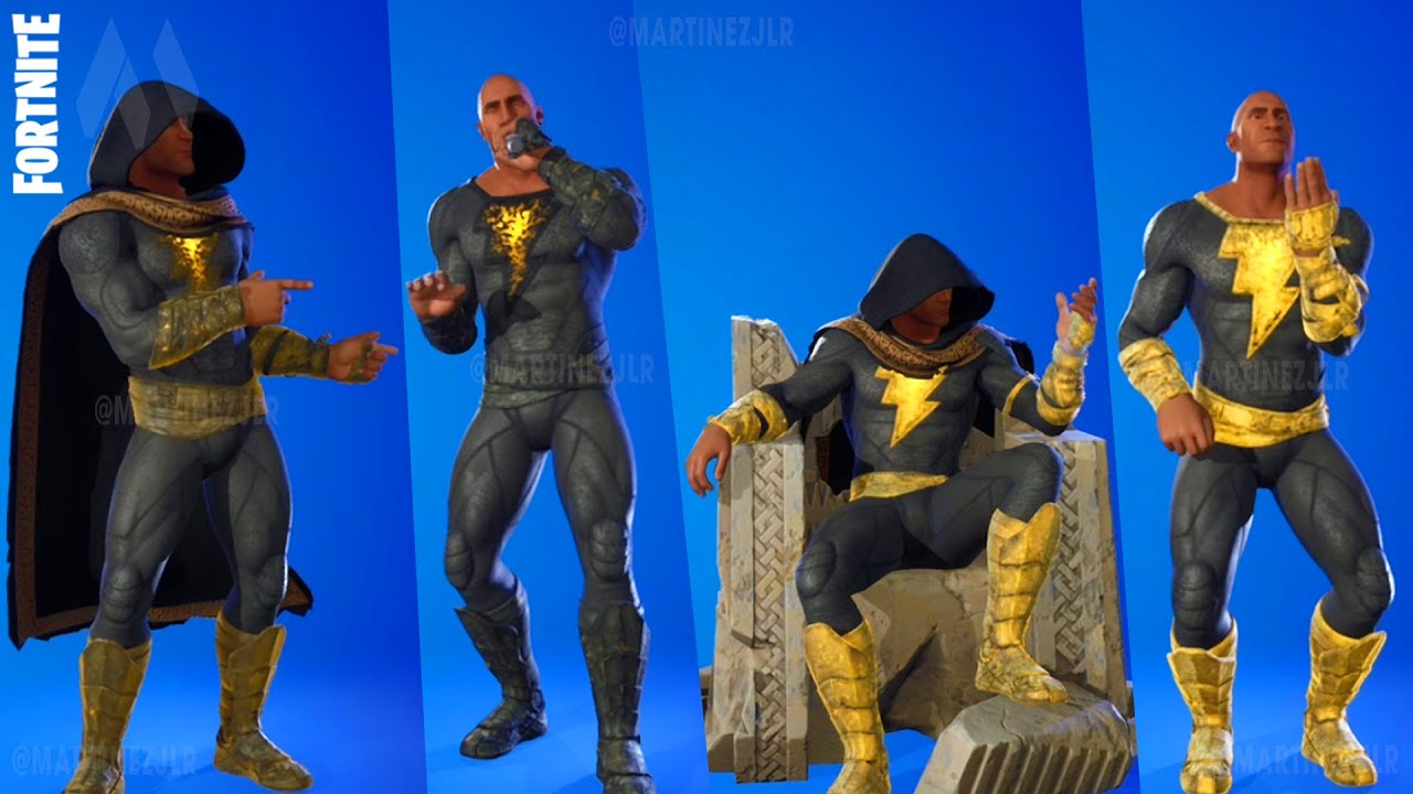 Top Mejores Bailes Skin Black Adam Con Capa Fortnite Top Emotes And Dances Skin Black Adam