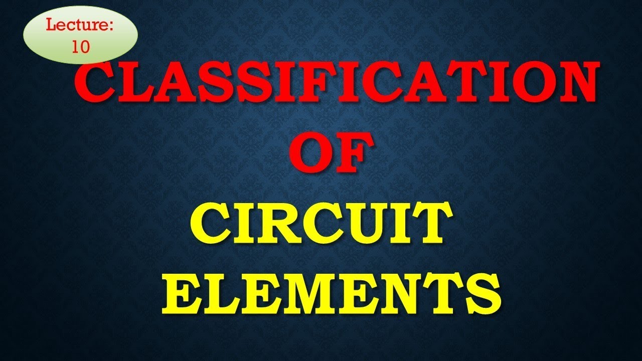 Lec 10-Part 1 Classification of Circuit elements | NAS | R K Classes ...