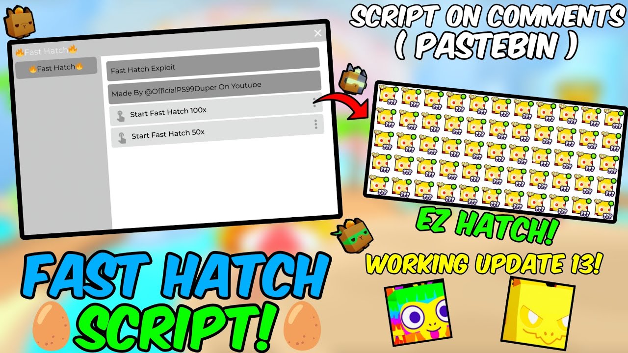 *OP*🥚Fast Hatch Script🥚Pet Simulator 99 Working New Update Working All ...