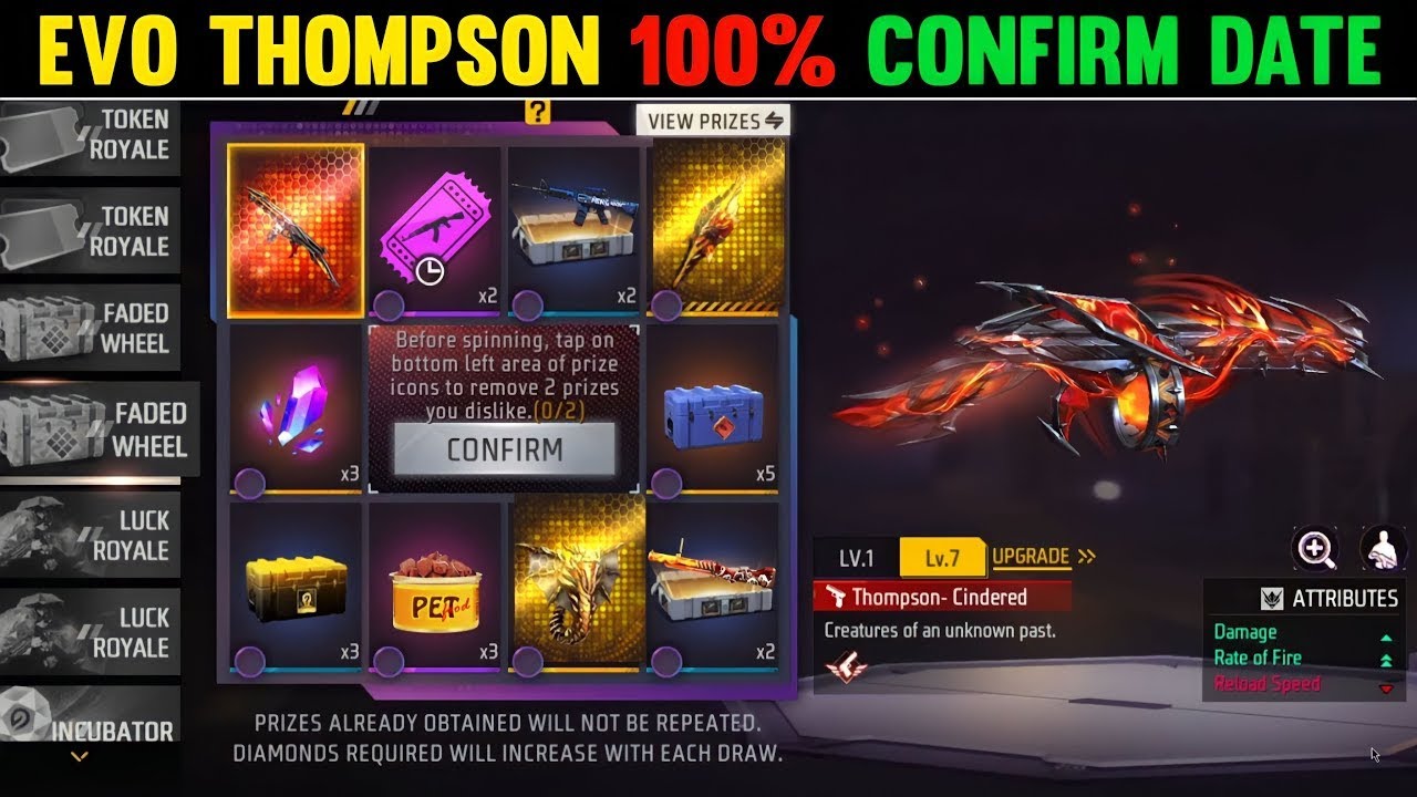Evo Thompson Free Fire | Free Fire Evo Thompson Full Review & Confirm ...