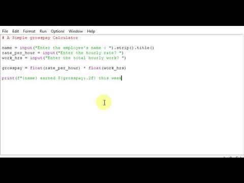 A Simple Gros pay Calculator in python - YouTube