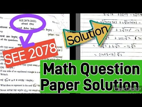 SEE 2078 maths Question paper Solution | SEE Math Solution 2078 |SEE ...