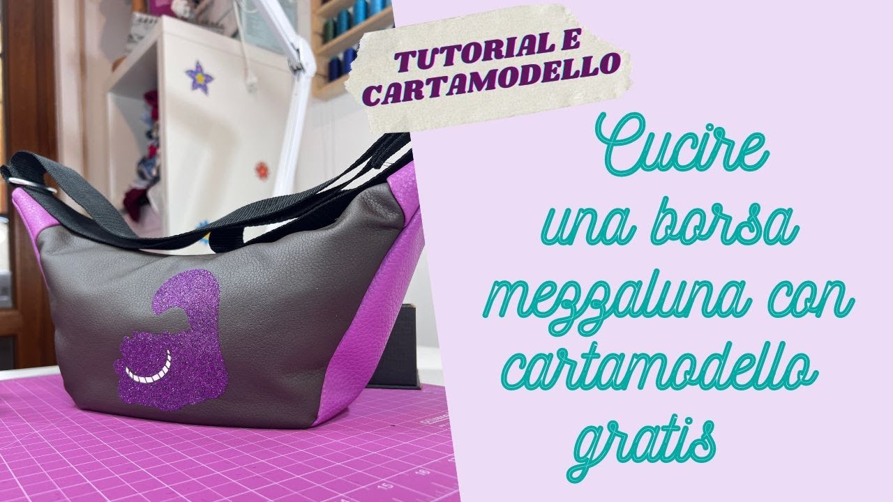Tutorial e cartamodello GRATUITO borsa mezza luna, la mia prima borsa in simil pelle! Con Necchi ...