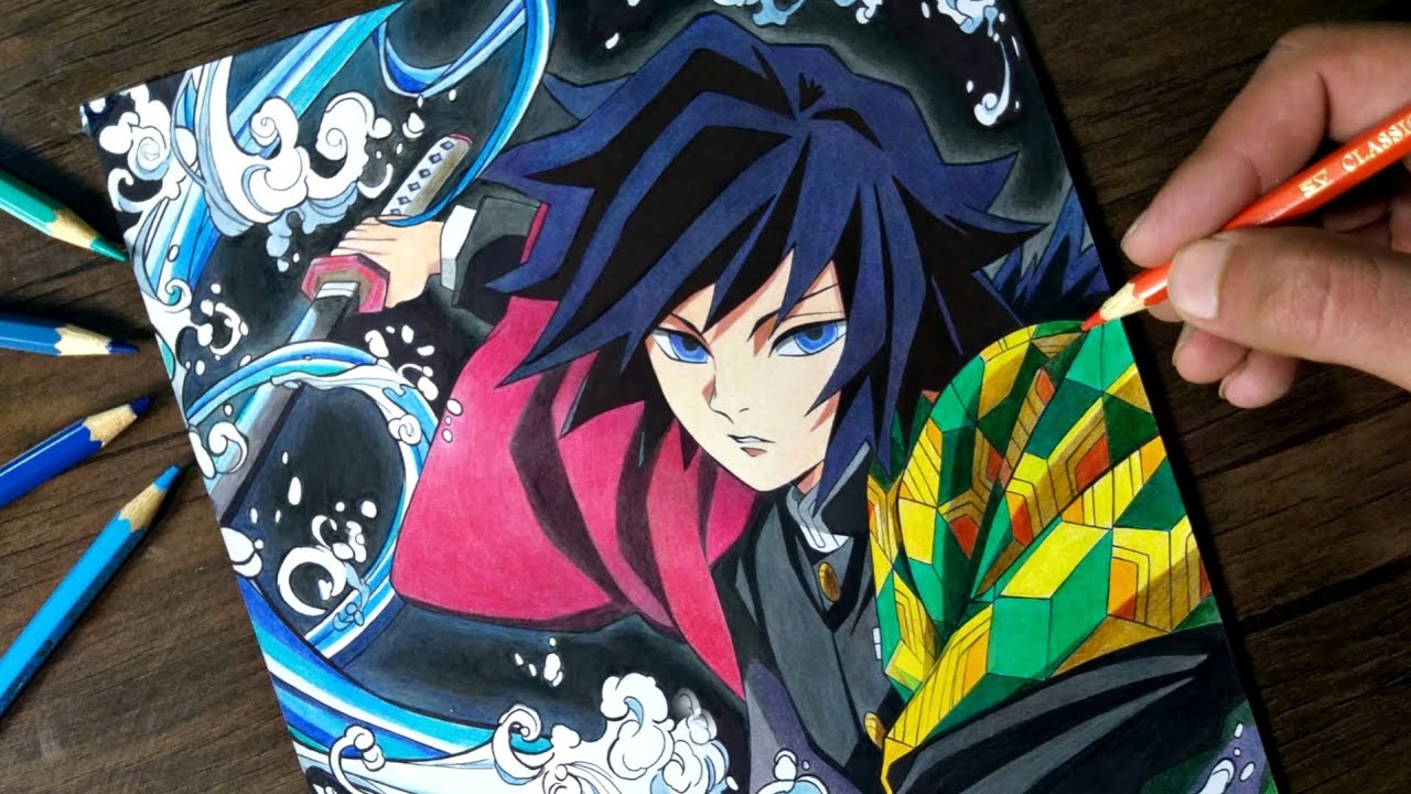 Drawing Tomioka Giyu Demon slayer | demon slayer drawing - YouTube