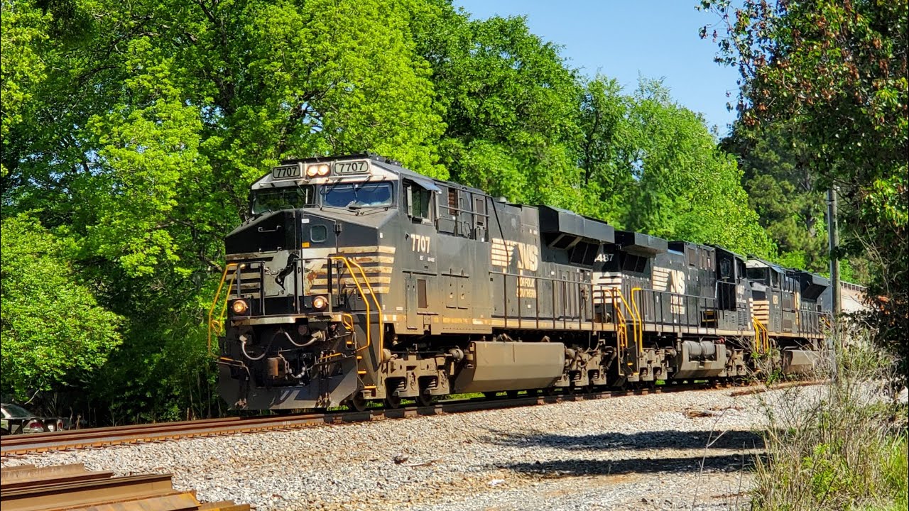 4-19-2022: ES44DC, C6M, & SD70ACe Leading Grain Train NS 54V Meets NS 224 @ Mossy in Kathleen ...