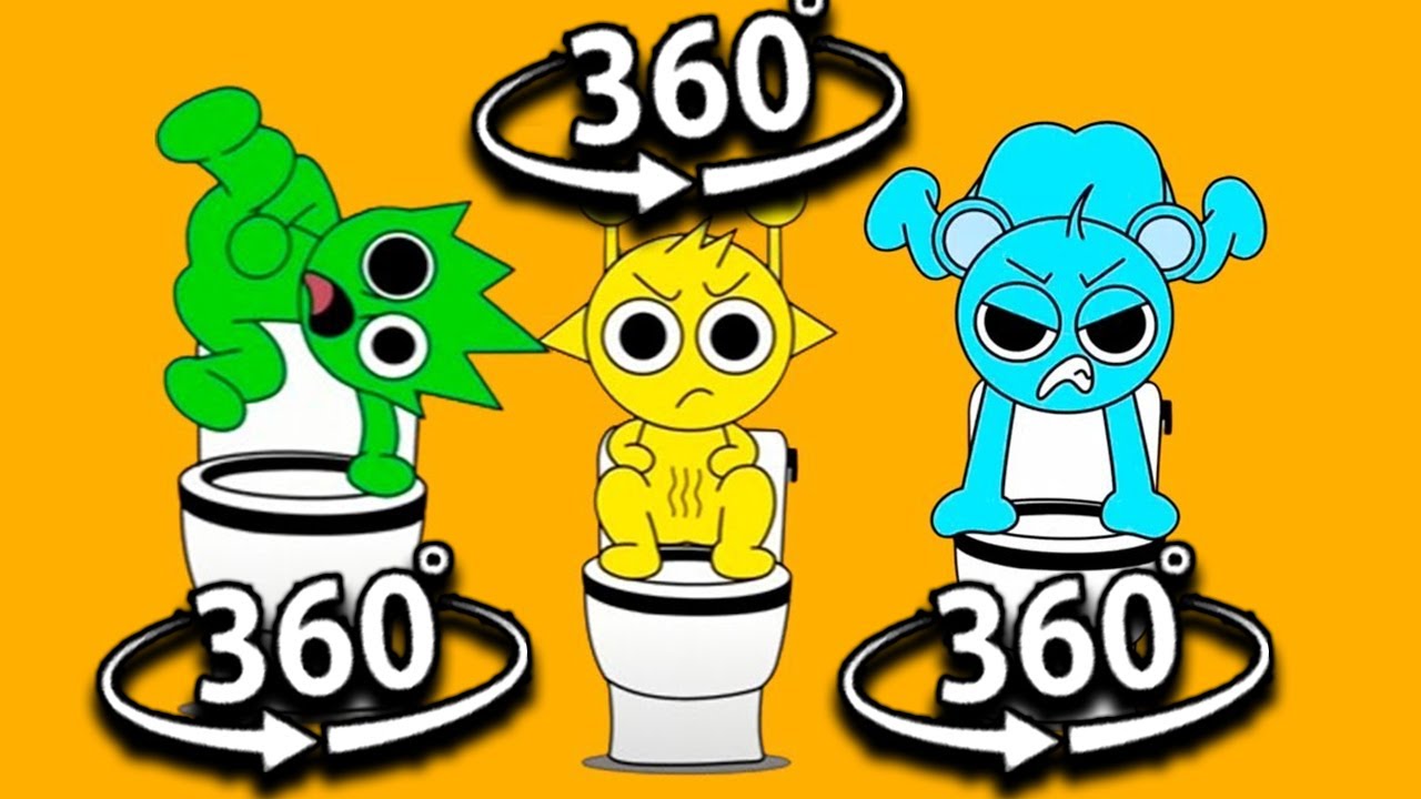 360° Sprunki Toilet Postures Part 2 Poop Animation - YouTube