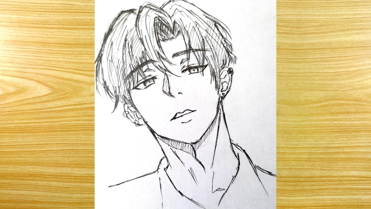 Easy to draw anime guy face | how to draw anime tutorial step by step ...