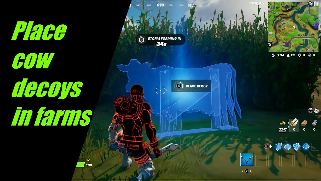Place cow decoys in farms Challenge in Fortnite - YouTube