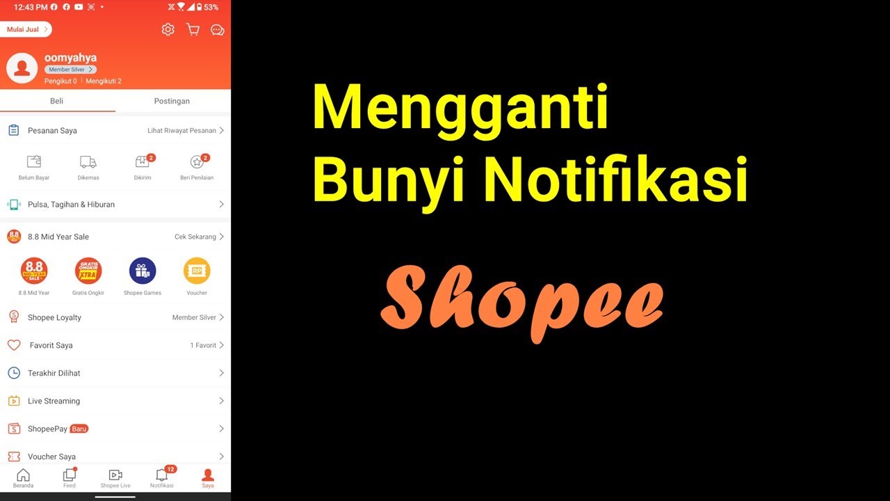 Mengganti Bunyi Notifikasi Shopee - YouTube