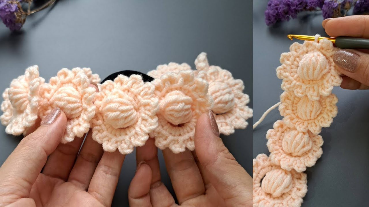 Fantastic!!💯👌 DIY crochet baby headband with beautiful flower pattern ...