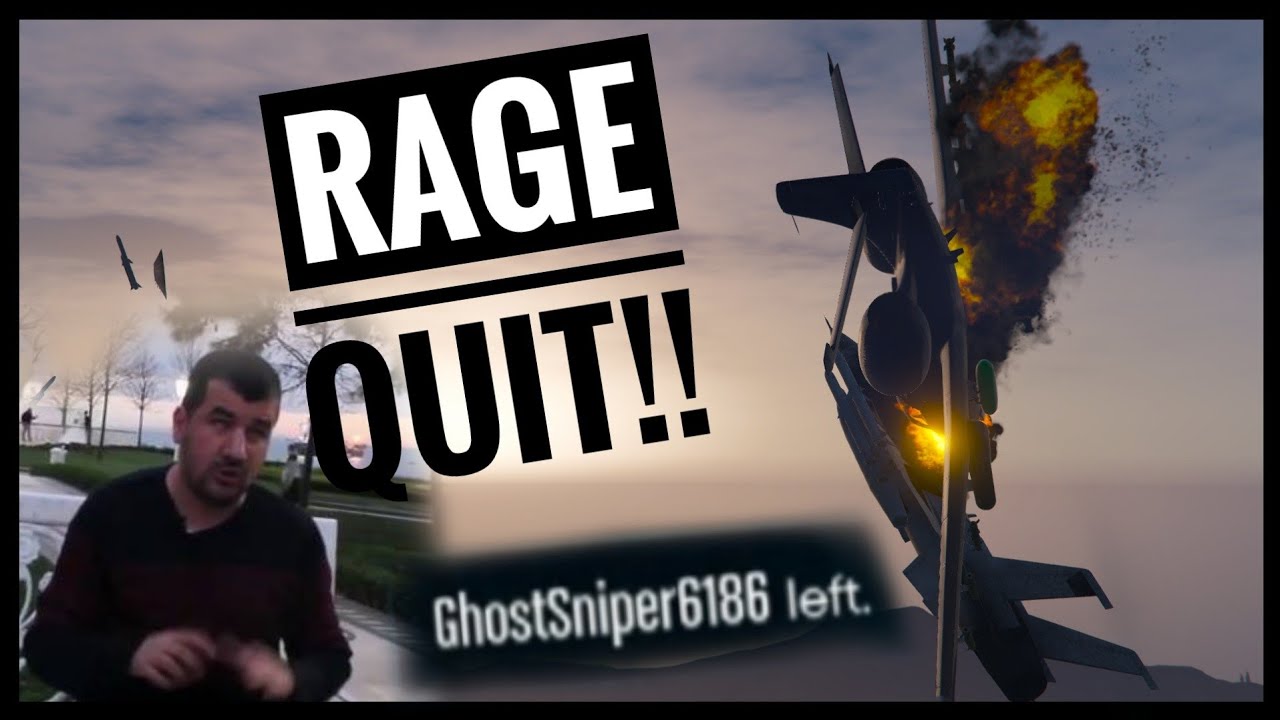 Noobkilling JET noob RAGE QUIT after I wrecked him!! [GTA Online] - YouTube