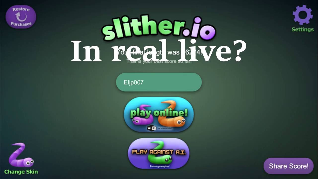 Slither.io in real life! - YouTube