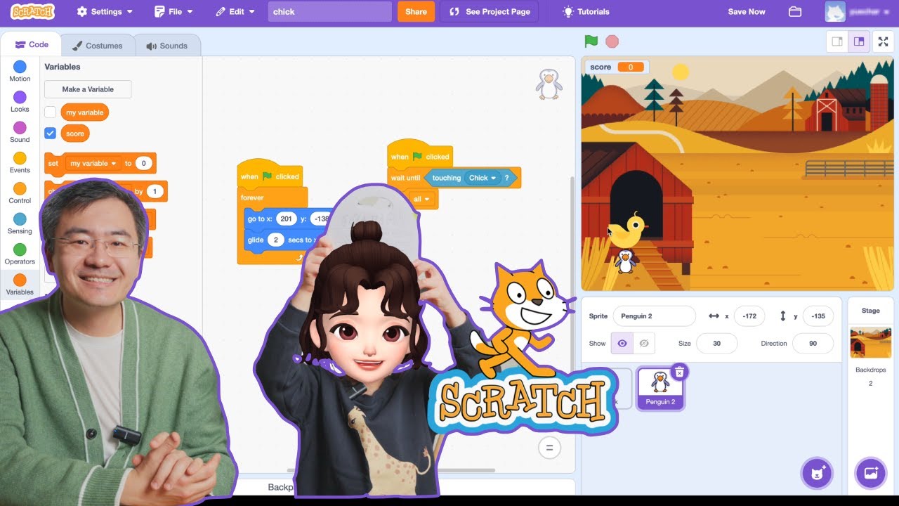 [Coding] Daddy-Daughter Scratch Coding Time: Chick Jump | The Confused Dad (#8) - YouTube