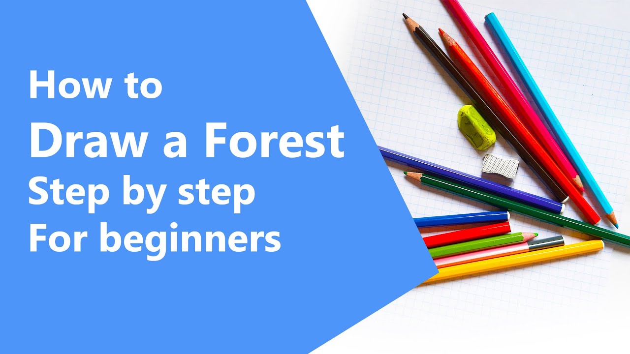 How To Draw A Forest step By Step For Beginners - YouTube