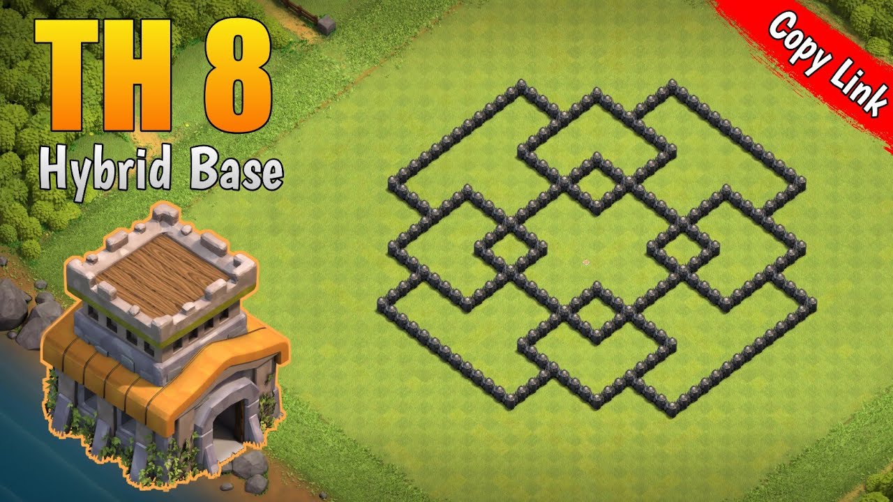 NEW TH8 HYBRID/TROPHY BASE 2020 | Town Hall 8 (TH8) Base Design - Clash ...