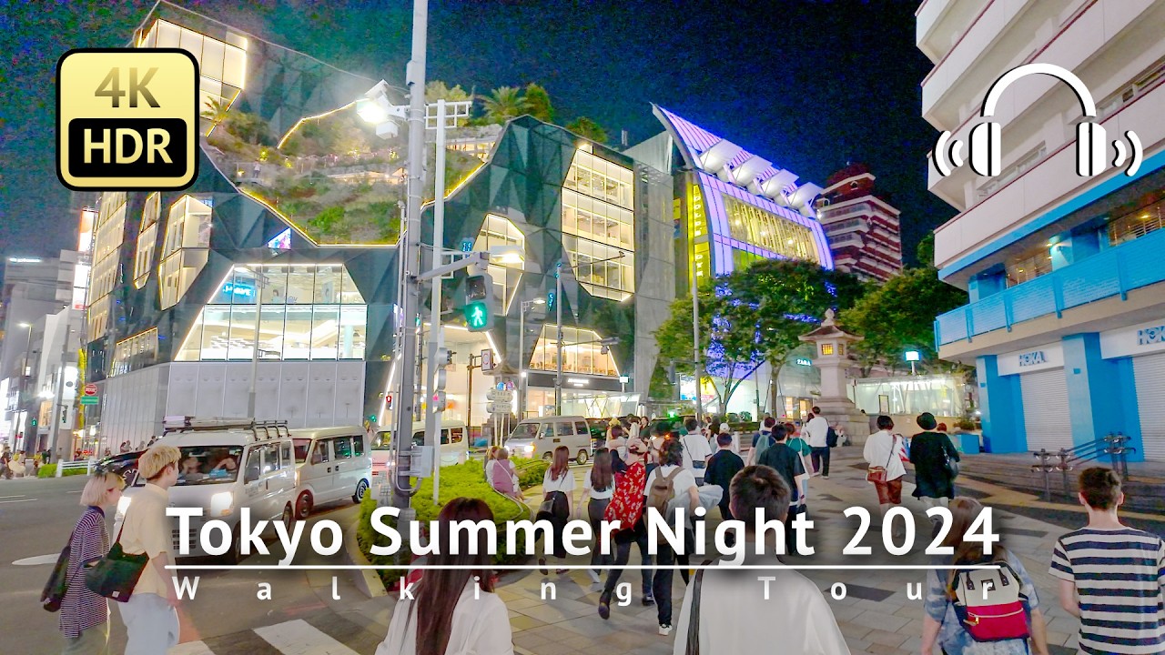 Tokyo Summer Night 2024 - Hamamatsucho to Shibuya 2.5-hour Long Walk ...