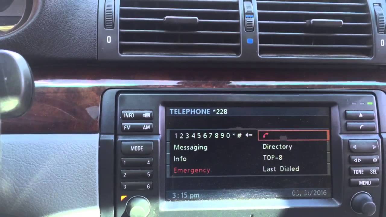 Dialing phone activation from TCU E46 - YouTube