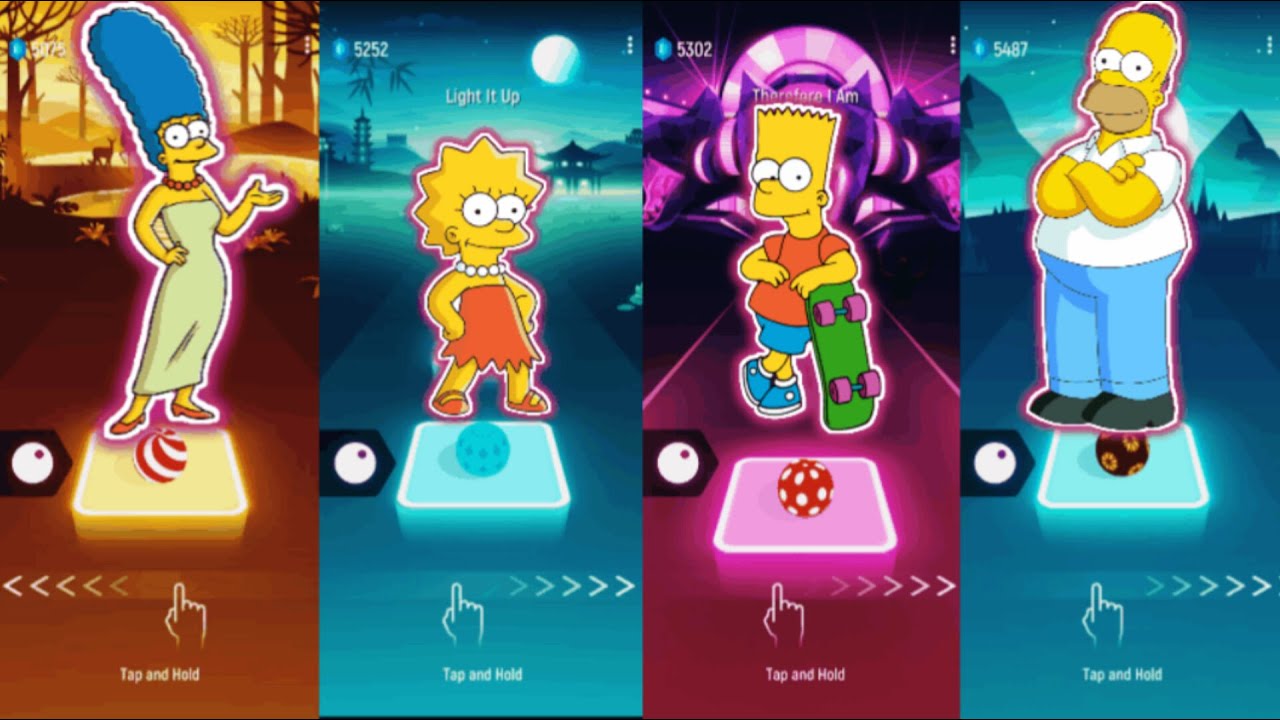 SIMPSONS DANCE ADVENTURES - Tiles Hop #tileshop #gaming #games # ...