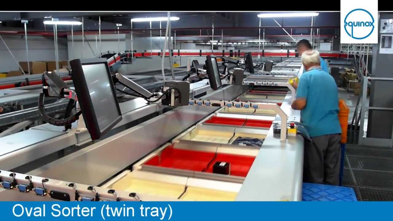 Oval Sorter & Cross Belt Sorter for fashion fulfilment - YouTube