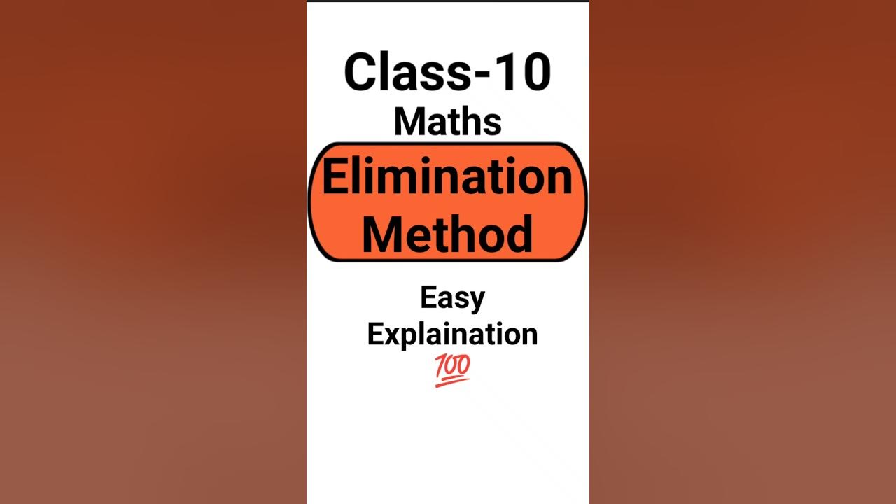 Solving Linear Equations Made Easy: Class 10's Elimination Method - YouTube
