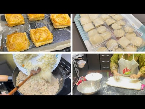 Ramadan preparations make n freeze chicken patties with homemade puff ...
