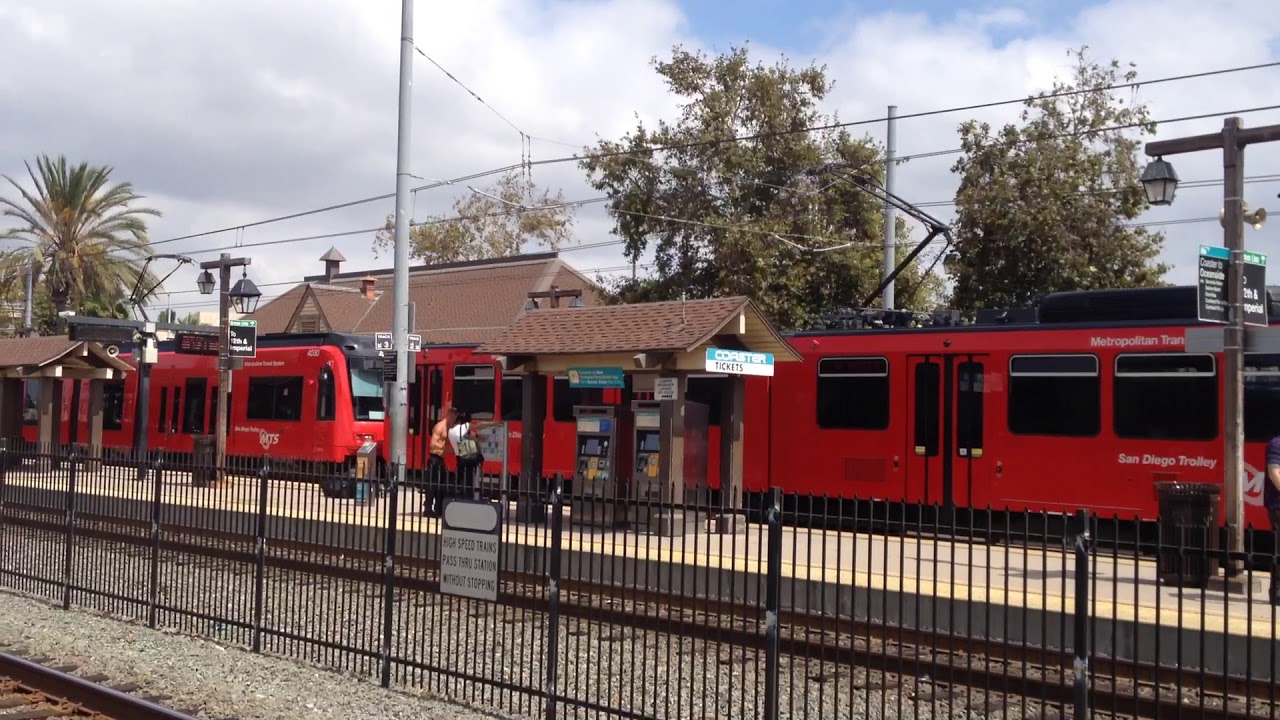 San Diego Trolley SD100 2034 pass at old town - YouTube