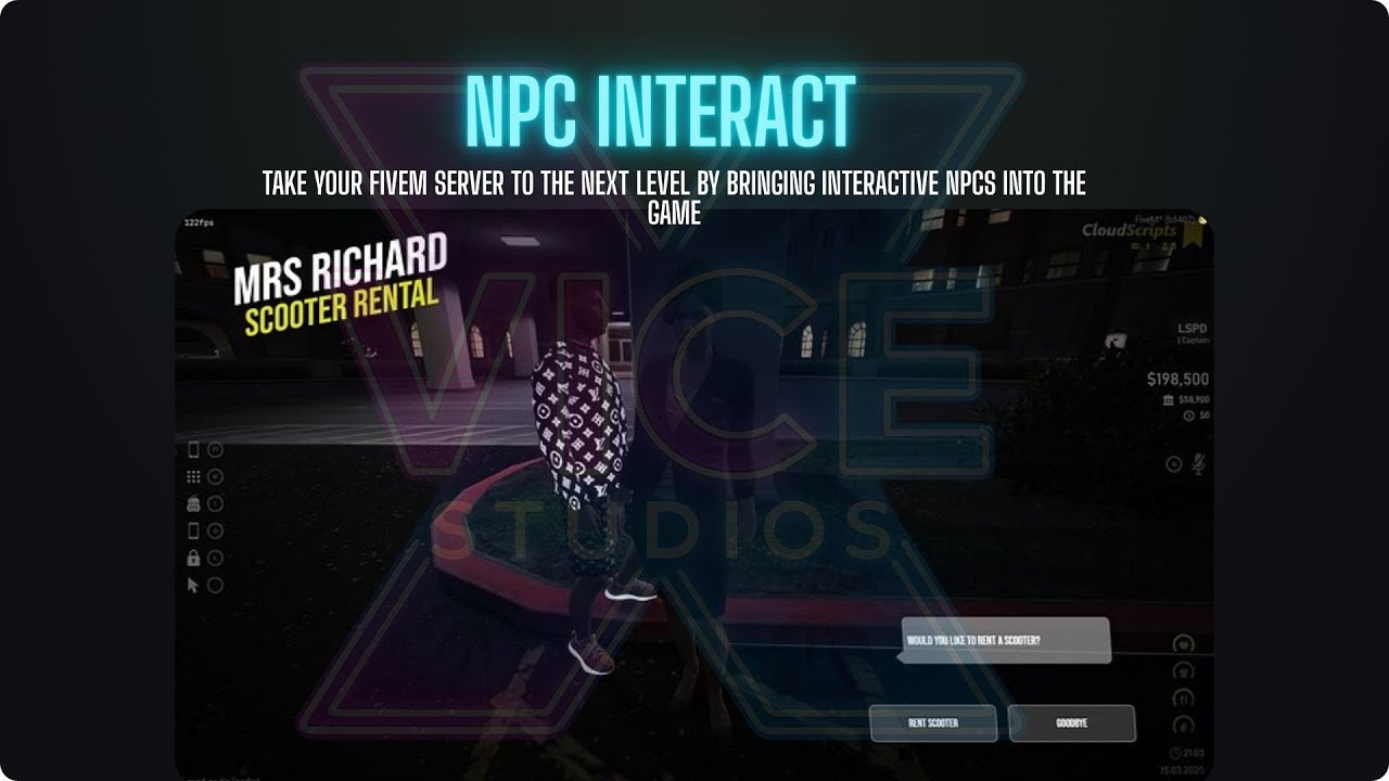 FIVEM NPC INTERACT - STANDALONE - GRAND RP STYLE - ViceX Studios - YouTube