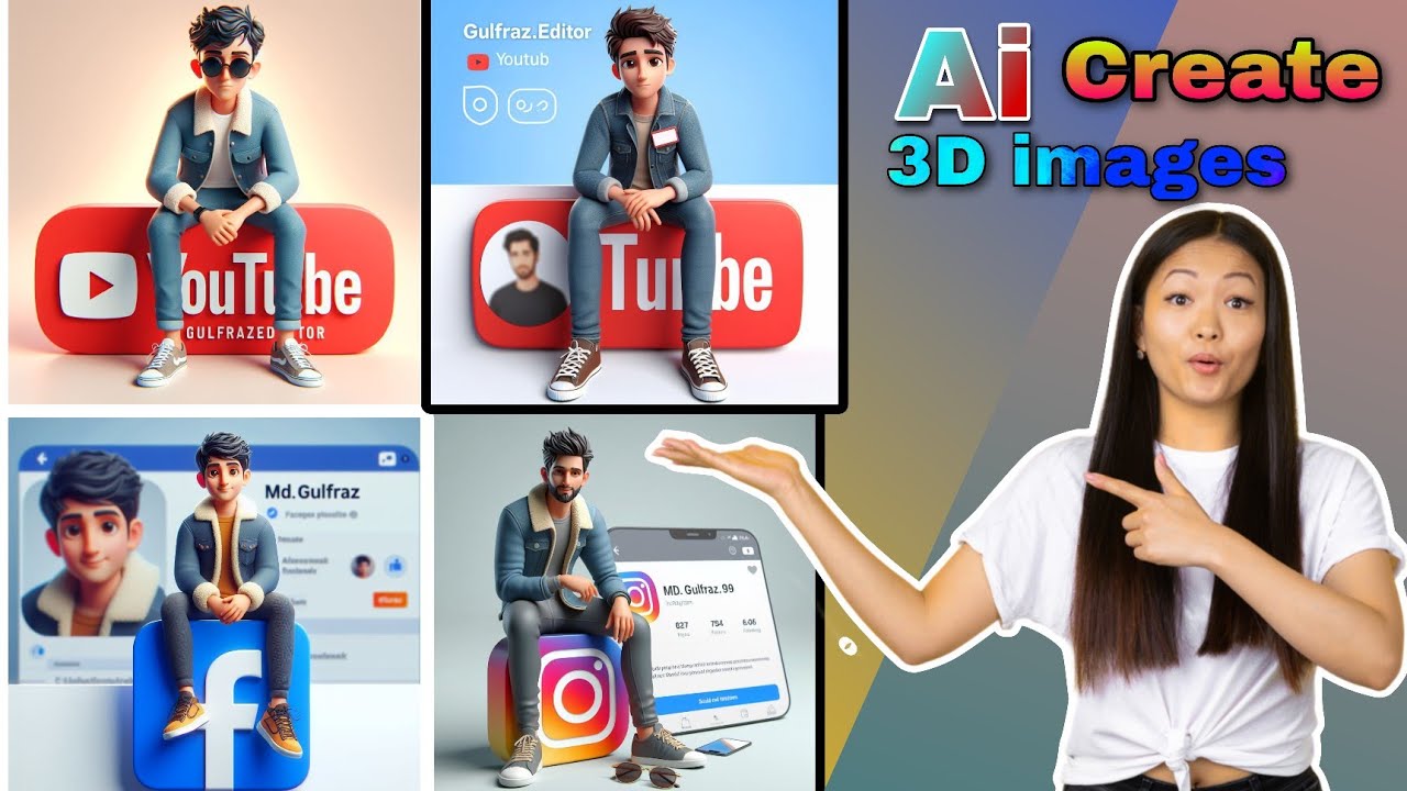 How To Make 3d Social media Profile images Create Ai Create Animation ...
