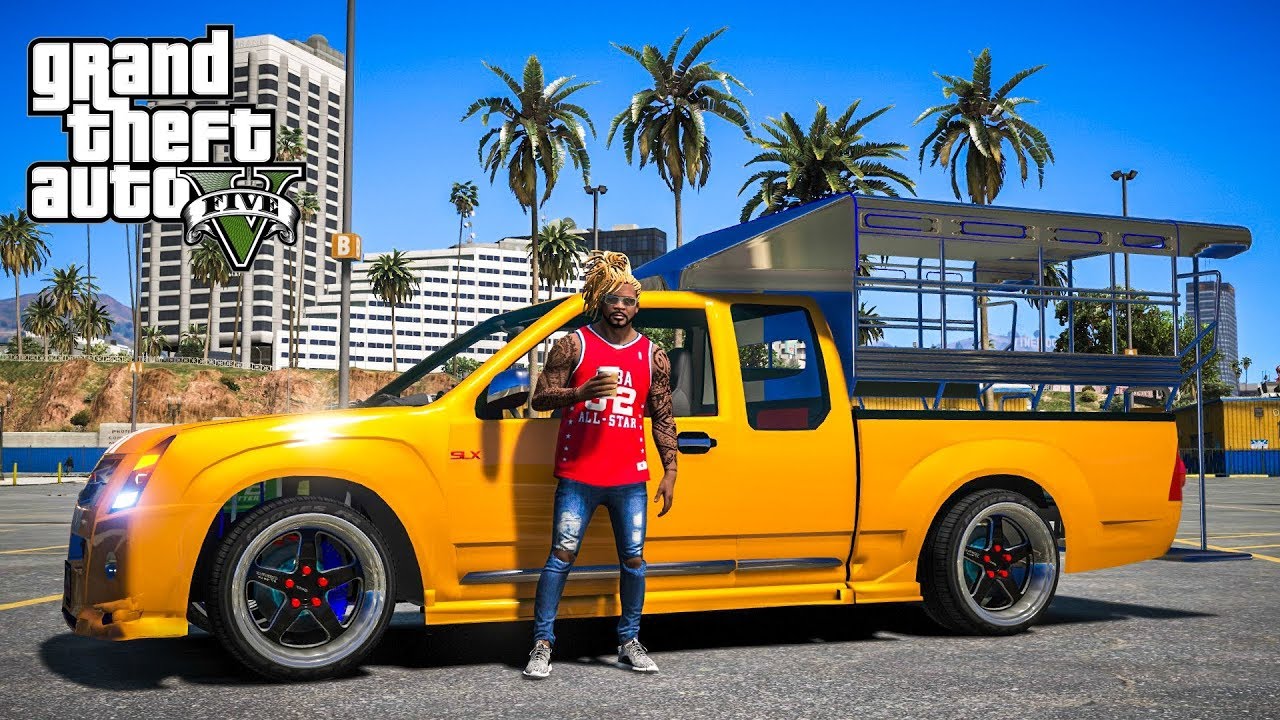 สองแถวมาแล้ว สิบล้อหลบหน่อย (ISUZU D-MAX 2010 MOD GTA5) - YouTube