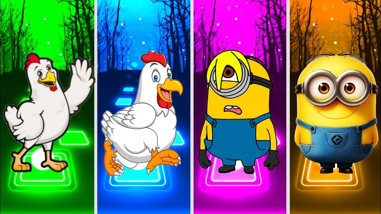 Chicken Song x Chicken Banana vs Minions Banana Cat x Minions Banana ...
