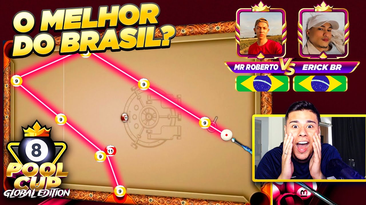 ELE É SURREAL JOGANDO! MR ROBERTO x ERICK BR - POOL CUP 8 BALL POOL ...