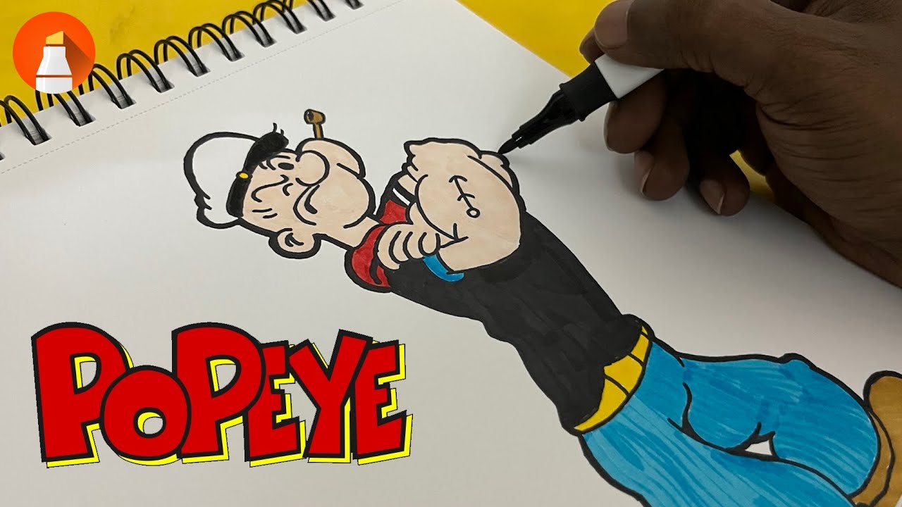 How to draw Popeye easily for kids - Andy Art Hub - YouTube