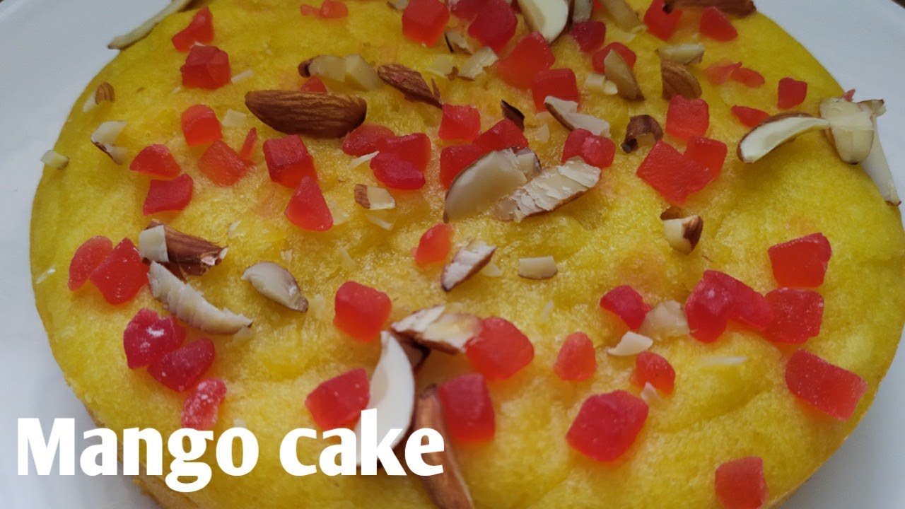 Mango cake | Rava mango cake | suji mango cake | eggless mango cake ...