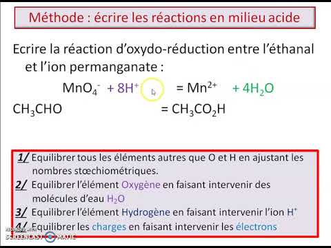 02 Réaction Ox Red en milieu Acide - YouTube