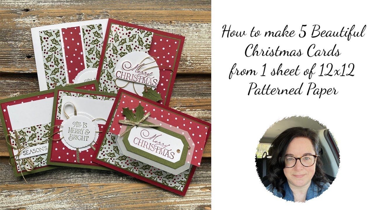 5 Beautiful Christmas Cards From One 12x12 - YouTube
