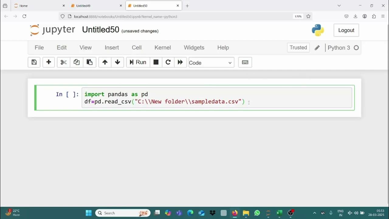 CRFEATING DATAFRAME FROM CSV #CLASS12#IP - YouTube