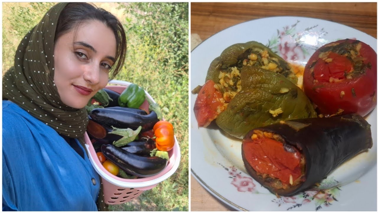 from garden to table | making stuffed turkish dolma in the oven with ...