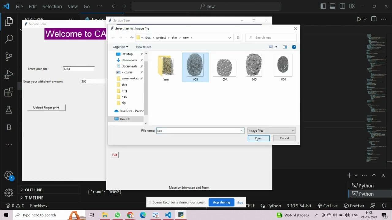 Atm With Fingerprint Authentication Python Projects Project Tkinter Library Youtube 9109