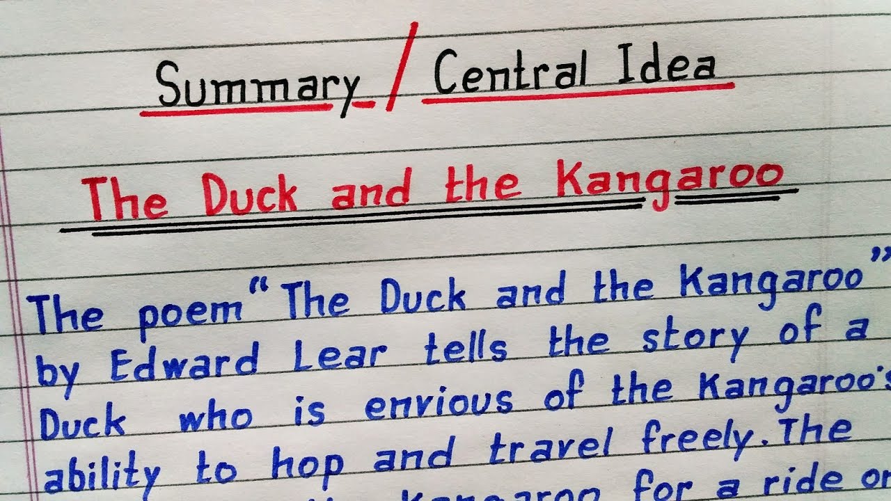 The Duck And The Kangaroo Summary Central Idea Class 9 English the-duck-and-the-kangaroo-summary-central-idea-class-9-english