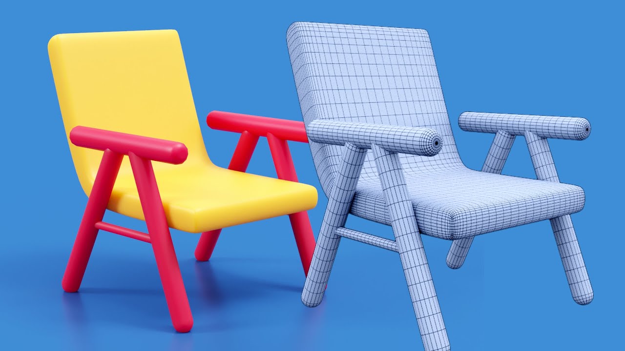 How to create a simple model for beginners using Cinema 4D | Chair ...