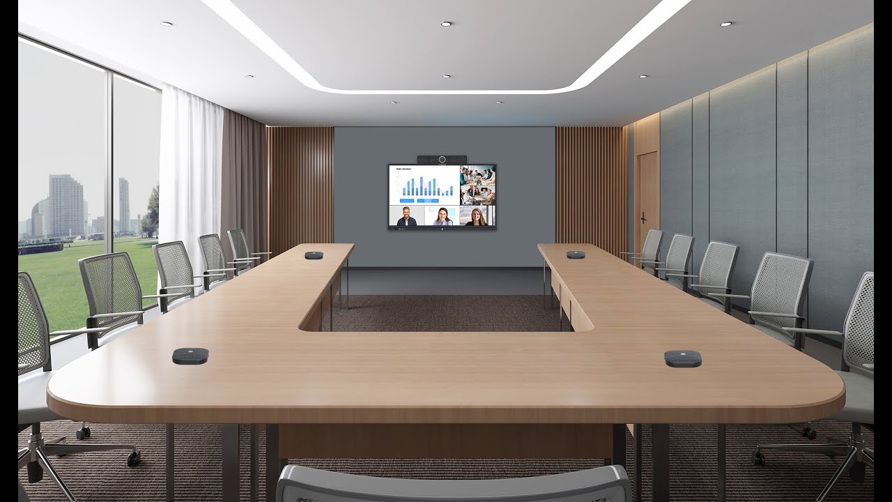 All-in-one 4K AI video sound bar: Wired extension microphone or 4 ...