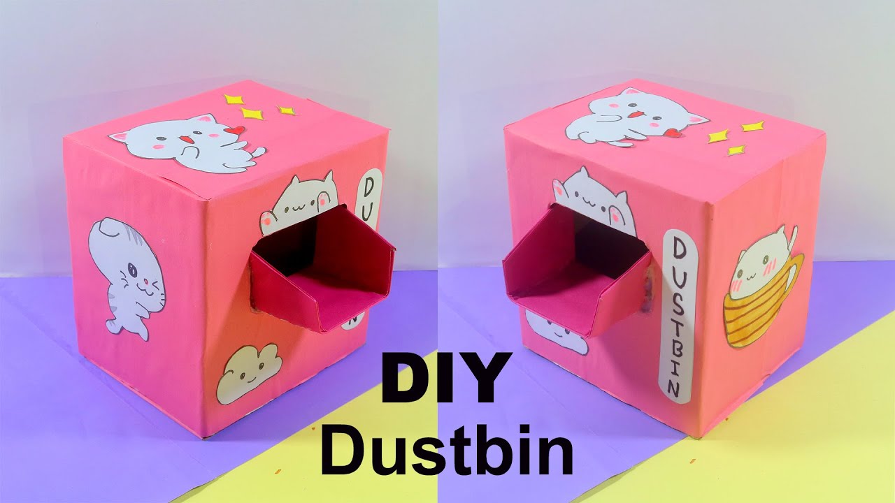 How to Make Cute Dustbin | DIY Mini Dustbin | Desktop Dustbin Idea ...