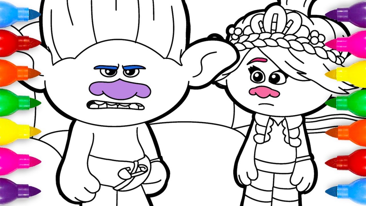 Trolls Band Together | Angry Branch | Coloring Page - YouTube