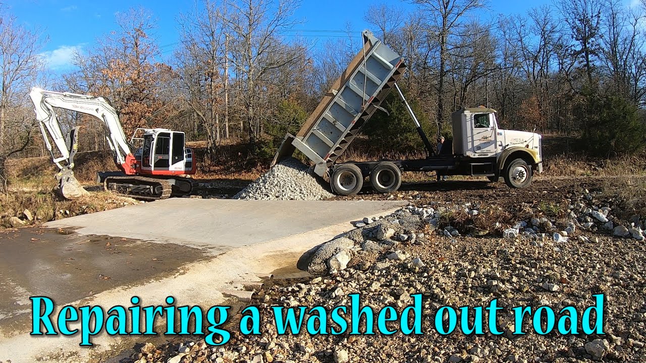 Repairing A Washed Out Road At The Utility Easement - YouTube
