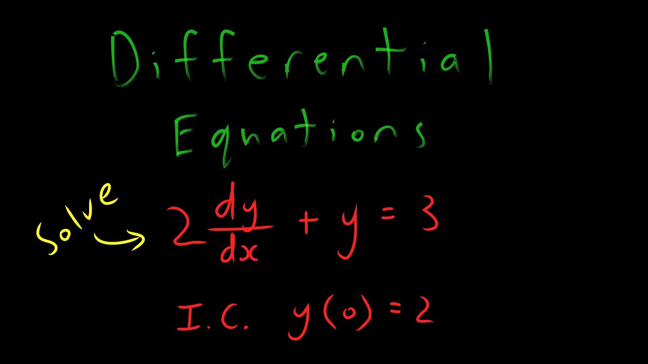 Differential Equation Solution to Initial Value Problem - YouTube
