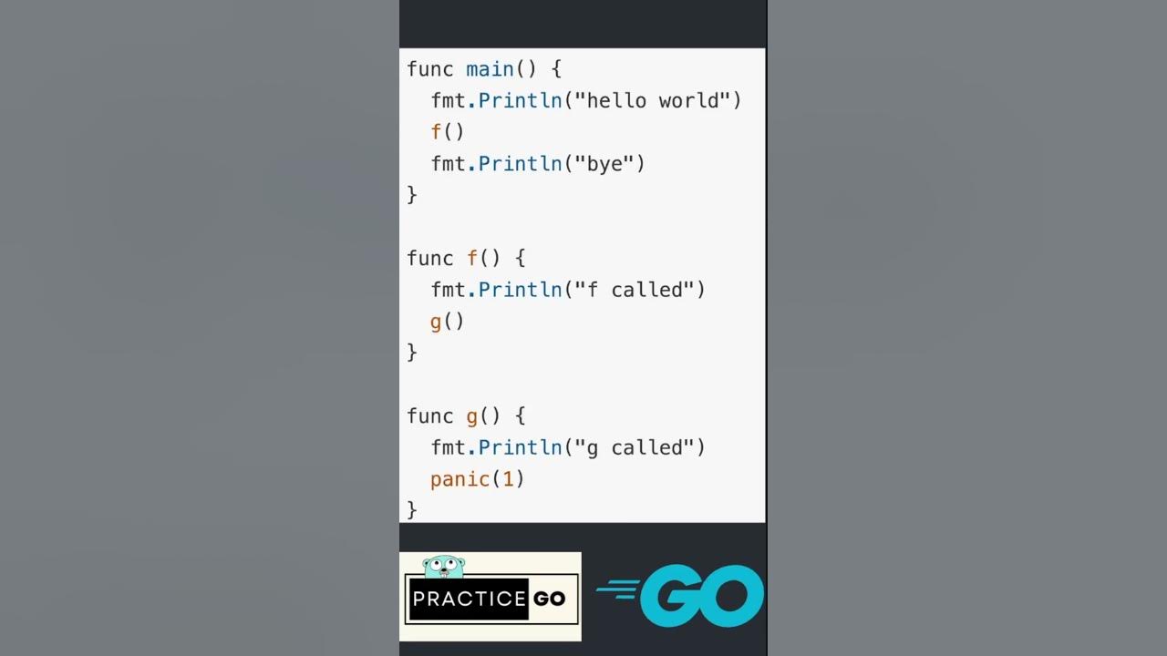 Panic In Golang Part 2 Golang Programming Shorts Coding Basicsofgolang Youtube 